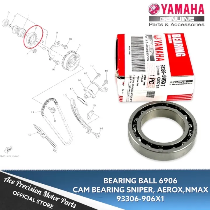 Motorcycle.ph BEARING BALL 6906 CAMSHAFT BEARING SNIPER AEROX NMAX YTX ...
