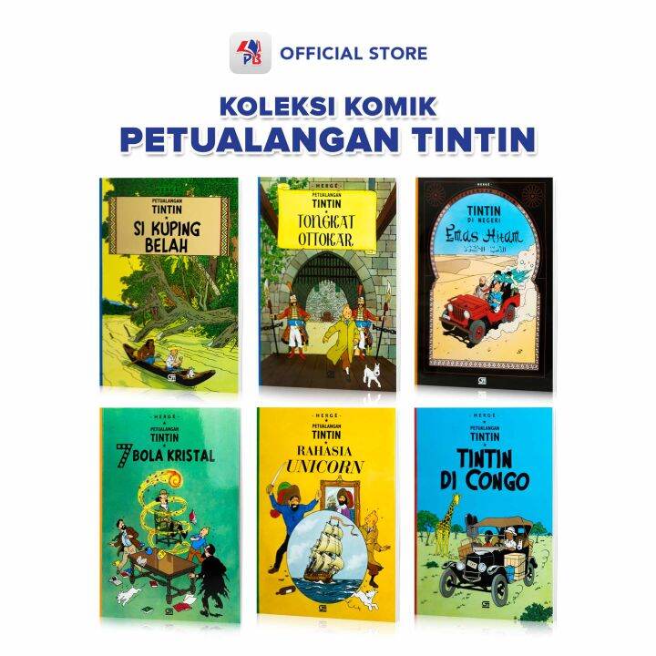 Buku Komik Petualangan Tintin Seri Si Kuping Belah / Tintin Di Negeri Emas Hitam / Tongkat ...