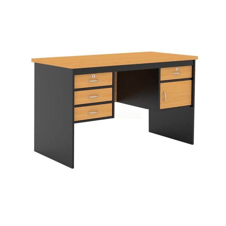 Prissilia Meja Kantor Mortred Office Desk 2D Beech | Lazada Indonesia