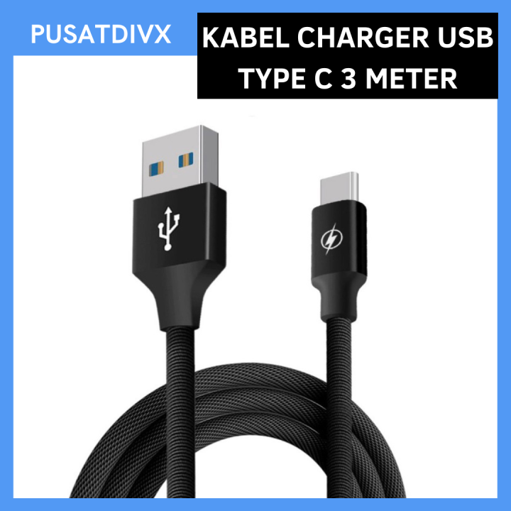 LIQUID SOFT KABEL CHARGER USB TYPE C 2.4A 3 METER SMARTPHONE | Lazada ...