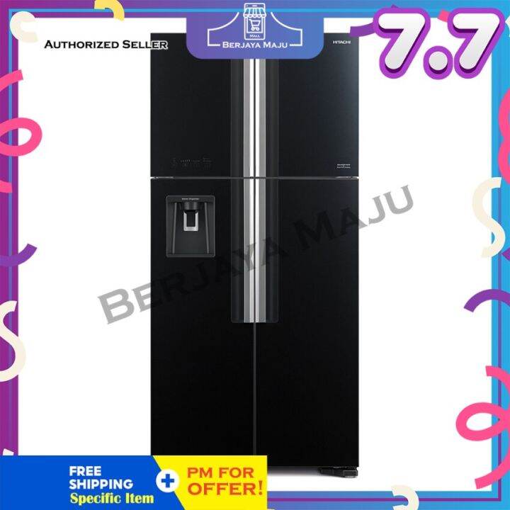 Hitachi 586L French Door Inverter Refrigerator R-W720P7M GBK (Glass ...