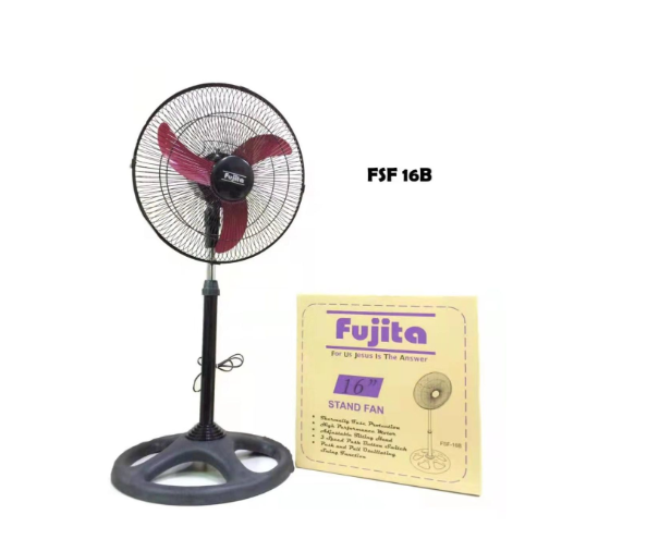 Fujita Stand fan 16" FSF-16B Stand Fan Banana Type thermally fuse protection high performance ...