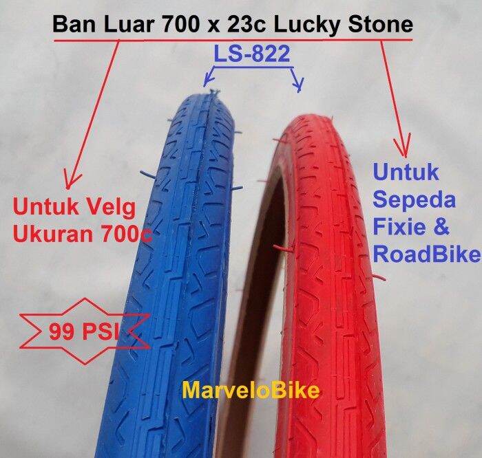 Ban Luar Sepeda Fixie RoadBike 700x23c 700 x 23c Lucky Stone LS-822 - Biru ,,. | Lazada Indonesia