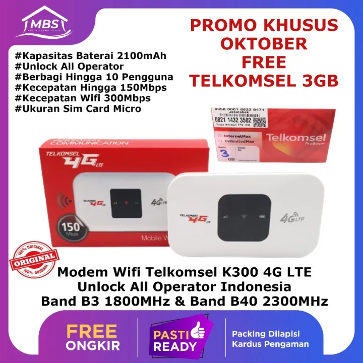 Modem Wifi Mifi 4G LTE K300 Unlock ALL Operator | Lazada Indonesia