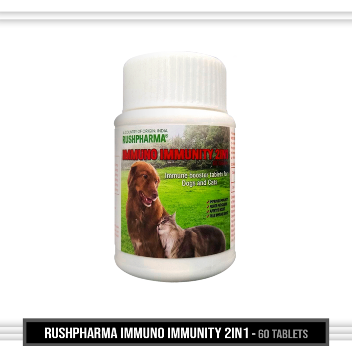 Rushpharma Immuno Immunity 2 in 1 Immune Booster Tablets For Dogs and ...