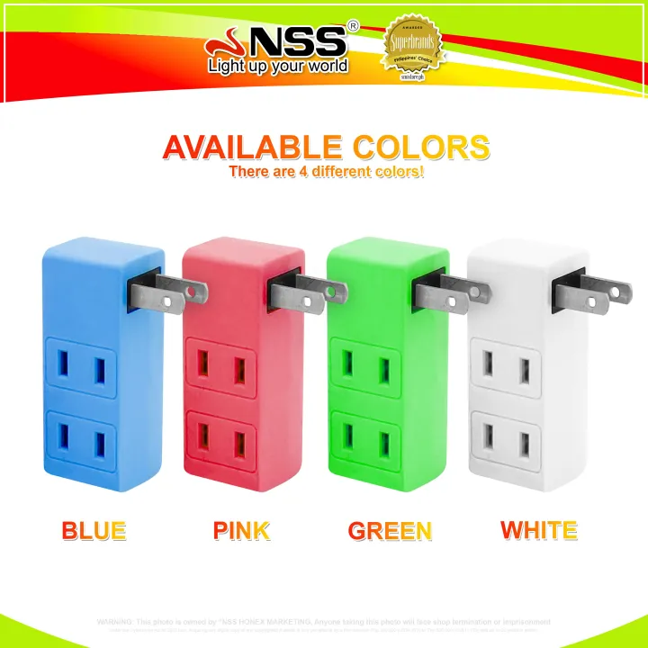 Extension Adaptor 3 Socket Outlet Power Adapter Three Plug Rotating ...