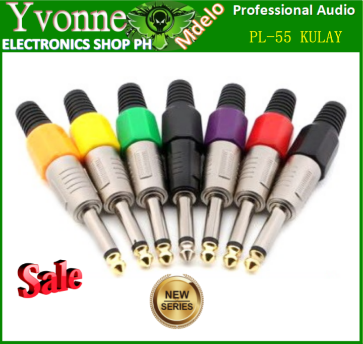 The 5 PCS (PL55 KULAY) P-PL 1/4 Mono Metal Phono Microphone Plug ...