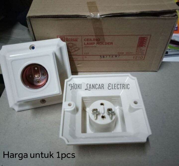 FITTING PLAFON BROCO 1210 KOTAK SEGI 4 EMPAT / FITING LAMPU PERSEGI SNI ...