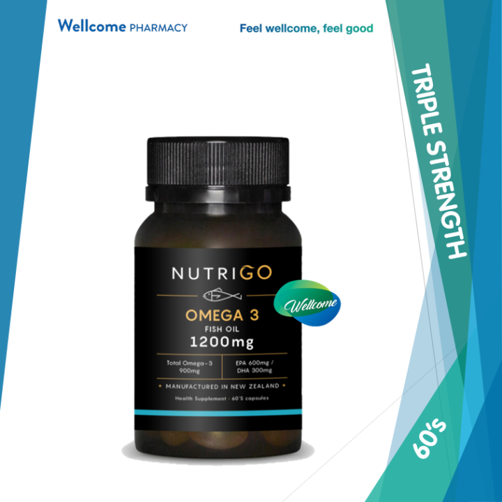 NutriGo Omega-3 Fish Oil 1200mg Capsules - 60's | Lazada