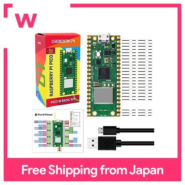 GeeekPi Raspberry Pi Pico W Kit with Pin Header and USB Cable - Raspberry Pi RP2040 chip, Wi-Fi ...