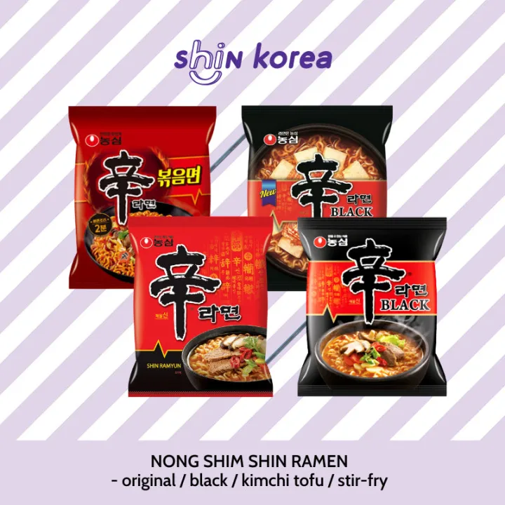 SHIN•KOREA Nong Shim Shin Ramen ( Original / Black / Black Kimchi Tofu ...