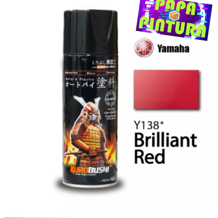 SAMURAI SPRAY PAINT BRILLIANT RED Y138*( YAMAHA SINGLE COLORS ) 400ML | Lazada PH