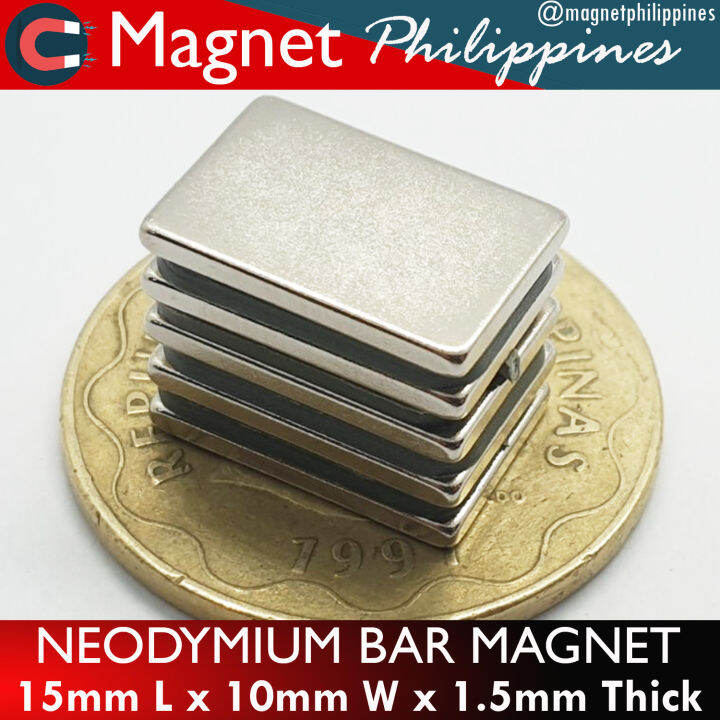 5 PIECES SET N52 Neodymium SMALL BAR Magnet 15mm L x 10mm W x ...