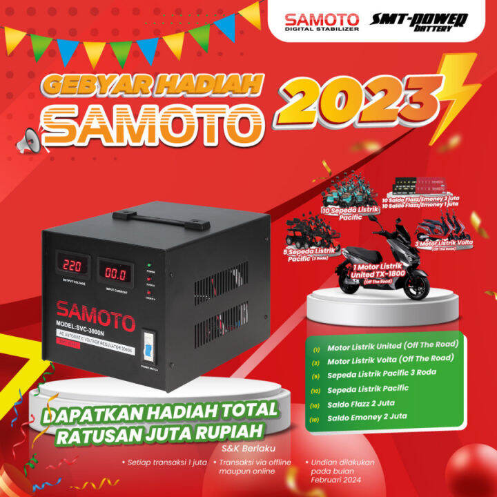 SAMOTO SVC-3000N STABILIZER 3000VA ORIGINAL SAMOTO | Lazada Indonesia