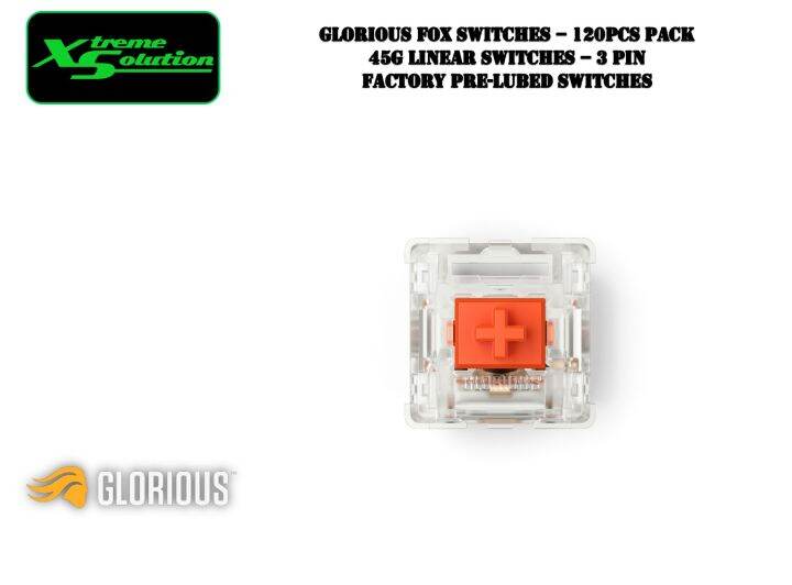 Glorious Fox Switches - 120pcs Pack - 45g Linear Factory Pre-Lubed ...