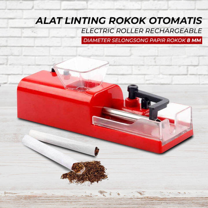 [lintingan bako] LIDA Alat Linting Rokok Otomatis Electric Rechargeable 7.5 x 65mm - LD17 - Red ...