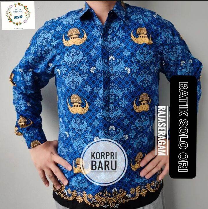 Baju Korpri/Batik Korpri Pria Terbaru 2022 Pakai Furing /Baju Dinas PNS/Seragam PNS Korpri 2022 ...