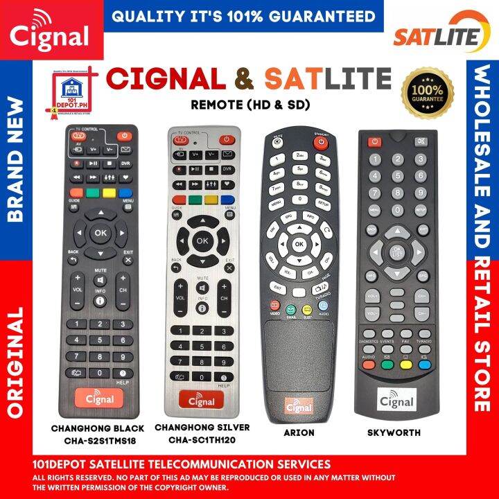 CIGNAL & SATLITE Remote (SKYWORTH / GIE / GUA / ARION / UNIVERSAL - NEW ...