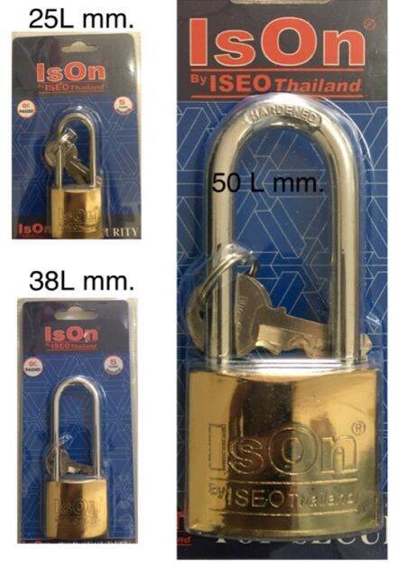 ISON กุญแจสปริงขัดเงา งวงยาว (ขนาด 25มม. 32มม. 38มม. 50 มม.) | Lazada.co.th