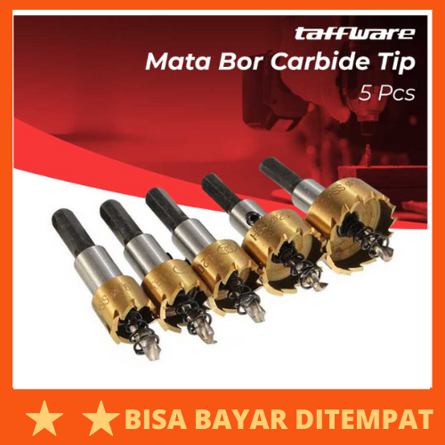 Mata Bor Carbide Tip Wood Metal Hole Cut 5 PCS / Mata Bor Pelubang ...