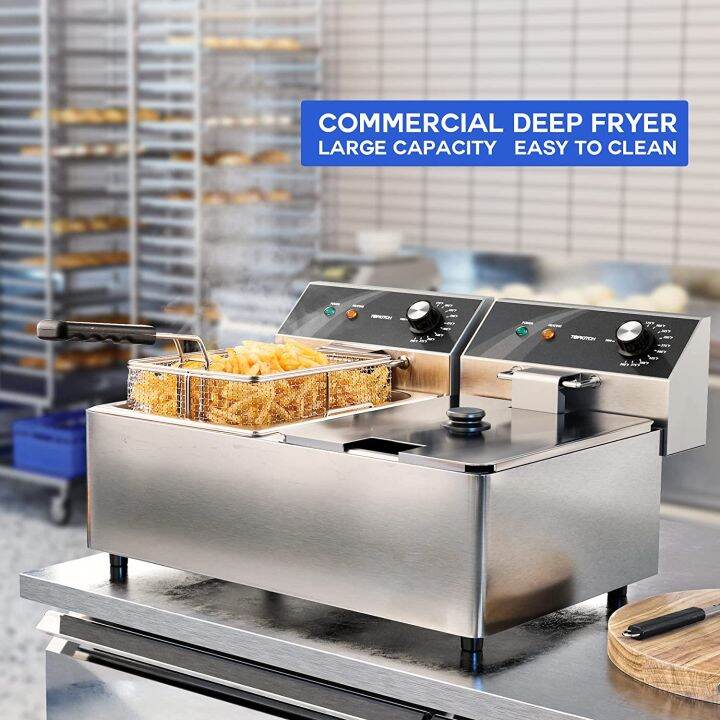 Commercial Deep Fryer Stainless Steel Dual Tank Electric Deep Fryer ...