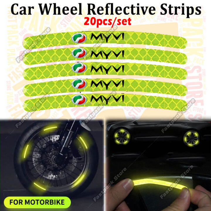 Car Logo Stylish Reflective Wheel Rim Strips Sticker Neon Logo Honey ...
