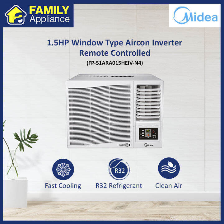 Window-Type Remote-Controlled 1.5HP Inverter Aircon with 3 Speed Cooling FP-51ARA015HEIV-N4 ...