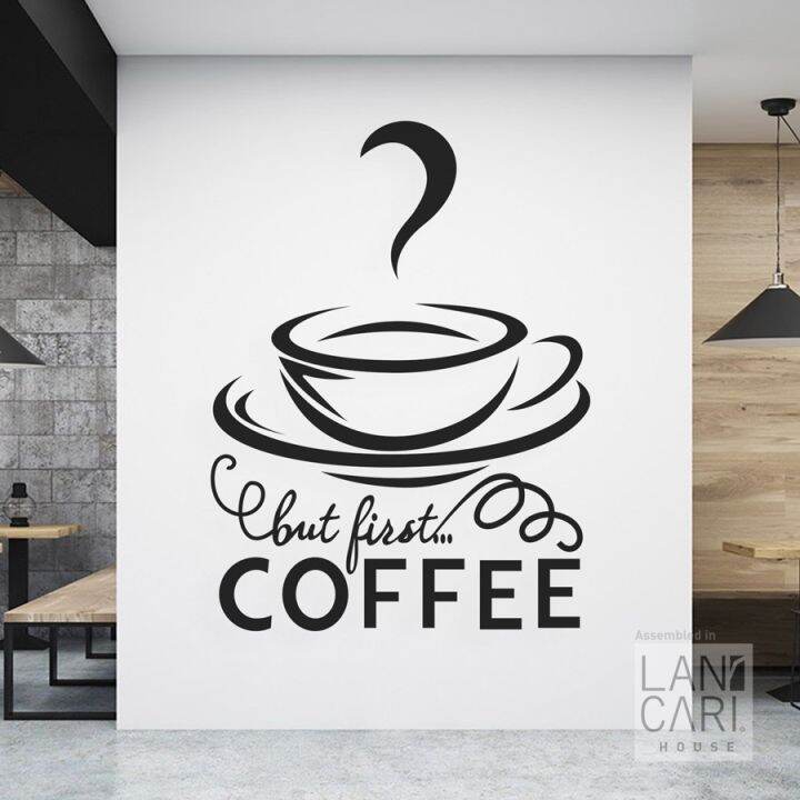 Sticker Cutting Coffee Kopi Shop Dekorasi Sticker Kaca dinding Cafe ...