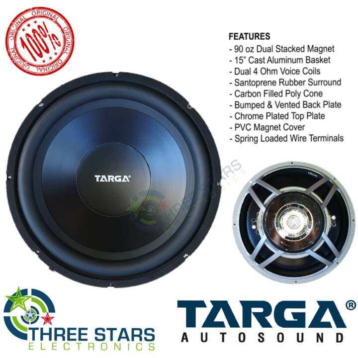 TARGA PRO 215x Subwoofer 700 watts 15 inch Double Magnet Subwoofer Car ...