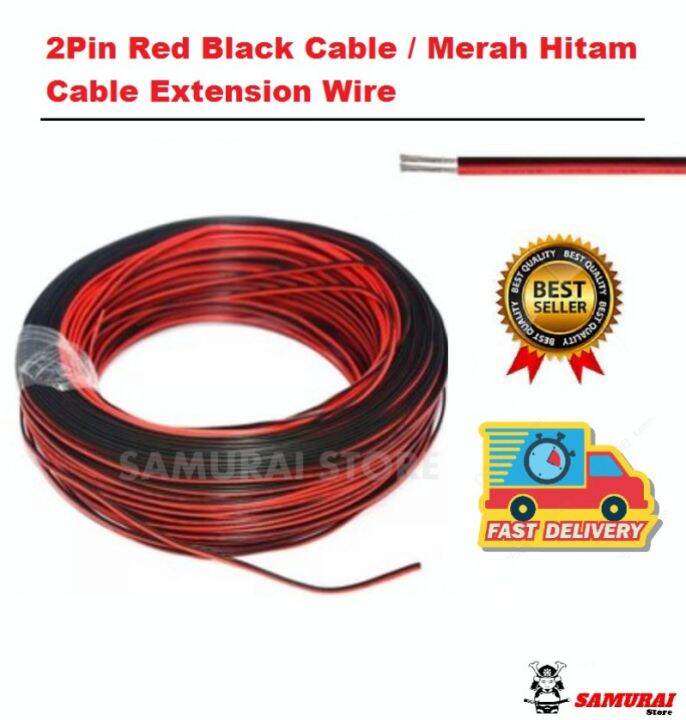 Twin Cable Red Black Wire Electric Wire (2x0.3mm2) Red Black Cable ...