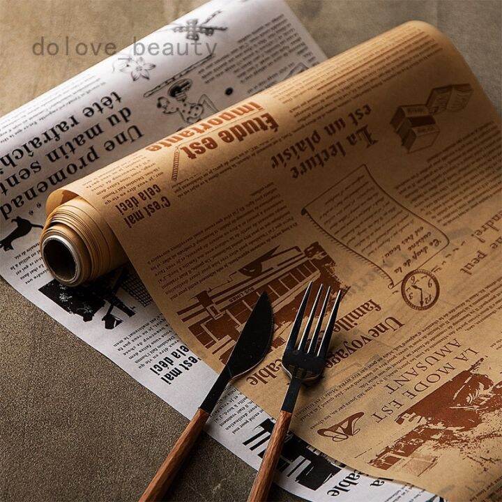 8M Greaseproof Baking Paper Newspaper Printing Design Food Wrapping ...