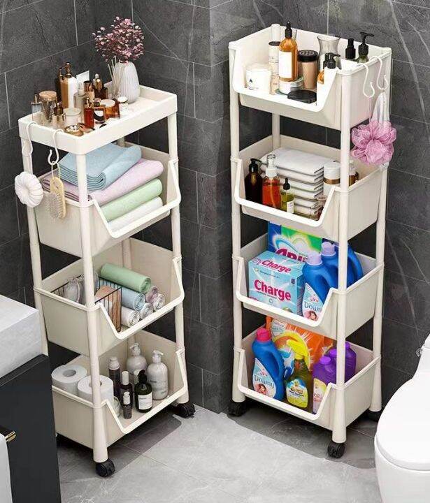 New Multi-Layer Bookcase Shelf Shelving With Wheel Mobile Cart Storage ...