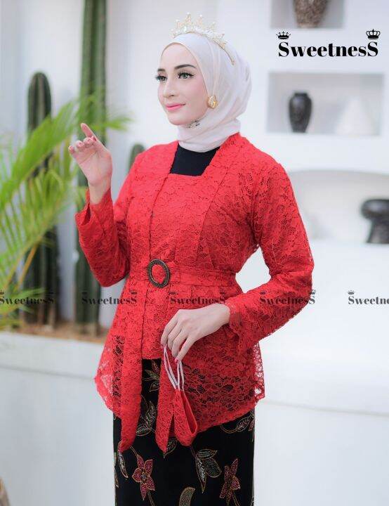 ATASAN KUTUBARU BROKAT MERAH MARLENA/LENGAN PANJANG/UKURAN LENGKAP ...