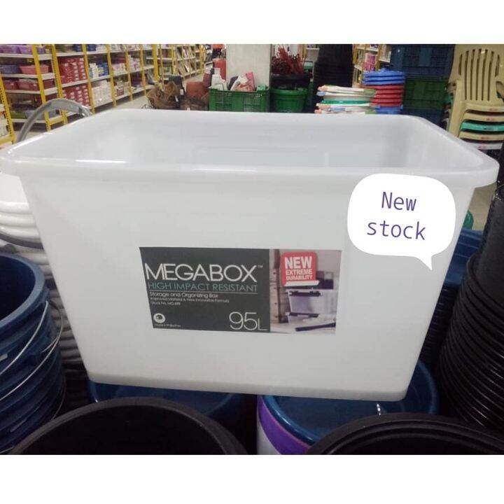 (COD) NEW STOCK MEGABOX Storage Box 95 Liters (Trans Blue Trans Clear ...