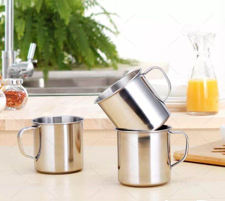 Gelas Mug Stainless Mini Kecil 7 8 9 10 cm Cangkir Kopi Warkop Es Teh ...