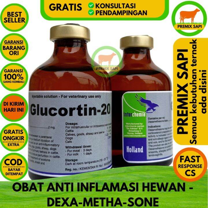 GLUCORTIN 20 50ml - Obat Anti inflamasi ternak sapi kambing domba dll ...