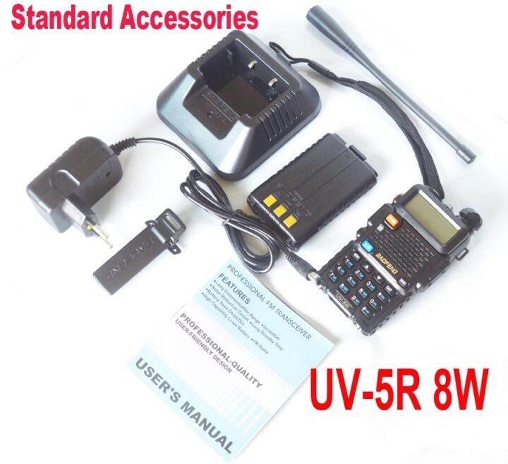Baofeng UV-5R 8W True High Power 8 Watts Powerful Walkie Talkie Long Range 10Km FM Two Way Radio ...