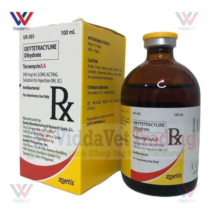Zoetis - Terramycin LA(100ml) / 1Bottle Terramycin for livestock cow ...
