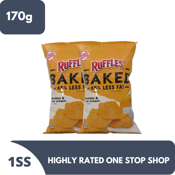 Ruffles Baked 65% Less Fat Cheddar & Sour Cream 170g x 2 | Lazada PH