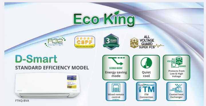 1HP DAIKIN D-SMART SERIES FTKQ25BVA/RKQ25BVA Split Type Wall Mounted ...