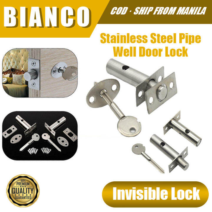 1 Set Stainless Steel Invisible Lock Copper Core Hardware Pipe Tube ...