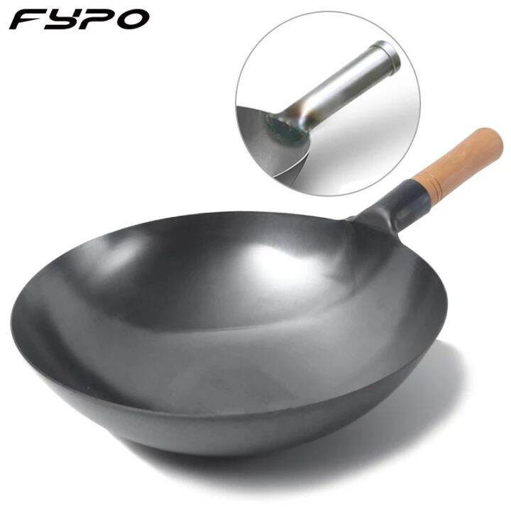 Full Seasoned Carbon Steel Wok Pan (Heavy duty) 32cm 36cm 38cm | Lazada PH