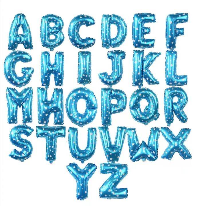 Balon Huruf Alphabet Biru A-Z (16inch) balon huruf balon ulang tahun ...