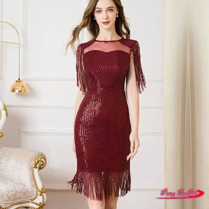 Pang DuDu Elegant Dress For Night Party Women's 1920s Gatsby Dress Long ...