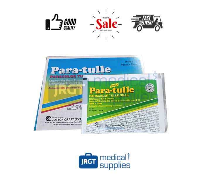 Para-tulle Gauze Paraffin Wound Dressing Pad (1 Piece) JGRT Medical ...