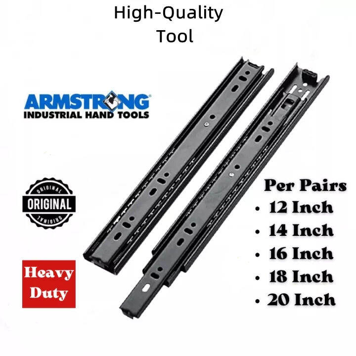 ARMSTRONG Drawer Guide Full Extension Steel Drawer Ball Bearing 3 Fold ...