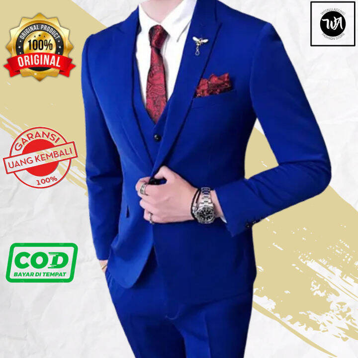 SETELAN JAS PRIA BIRU ELEKTRIK ATAU BIRU BCA FORMAL DAN SEMI FORMAL ...