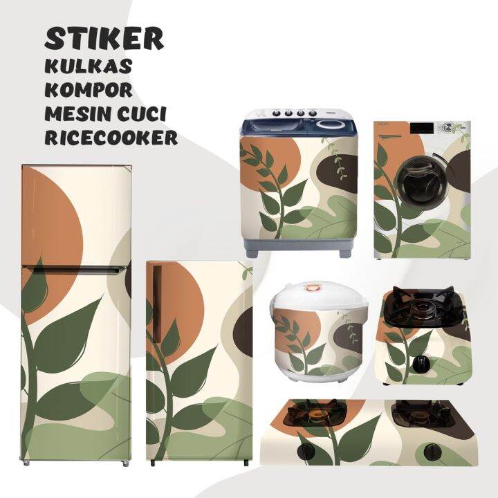 Sticker Kulkas 1 Pintu/Kulkas 2 Pintu/Kompor 1 mata dan 2 mata tungku ...