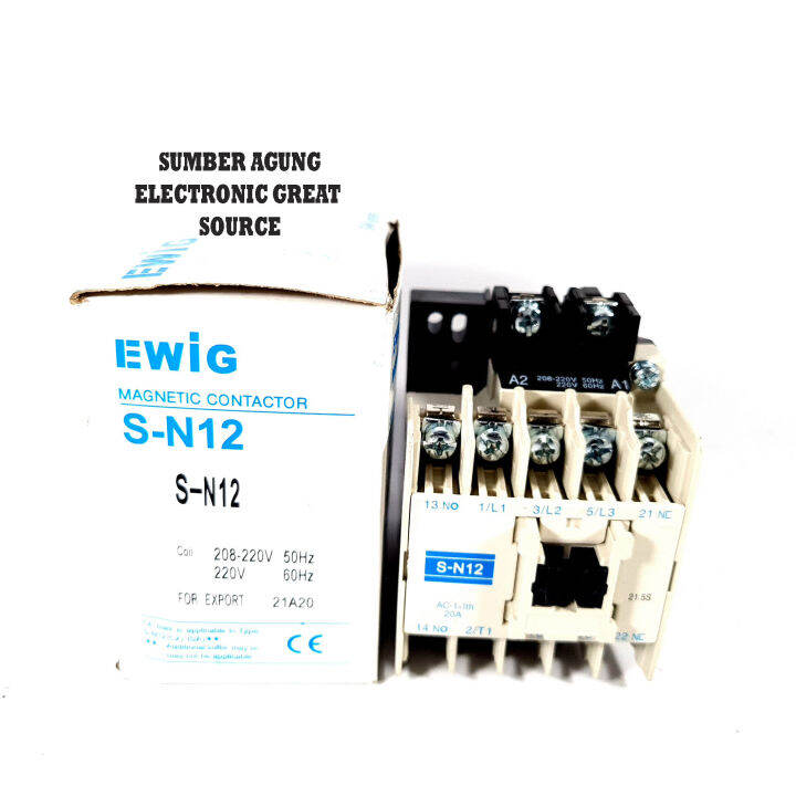SN12 Ewig Kontaktor Listrik 20A AC Magnetic Contactor 220V | Lazada Indonesia