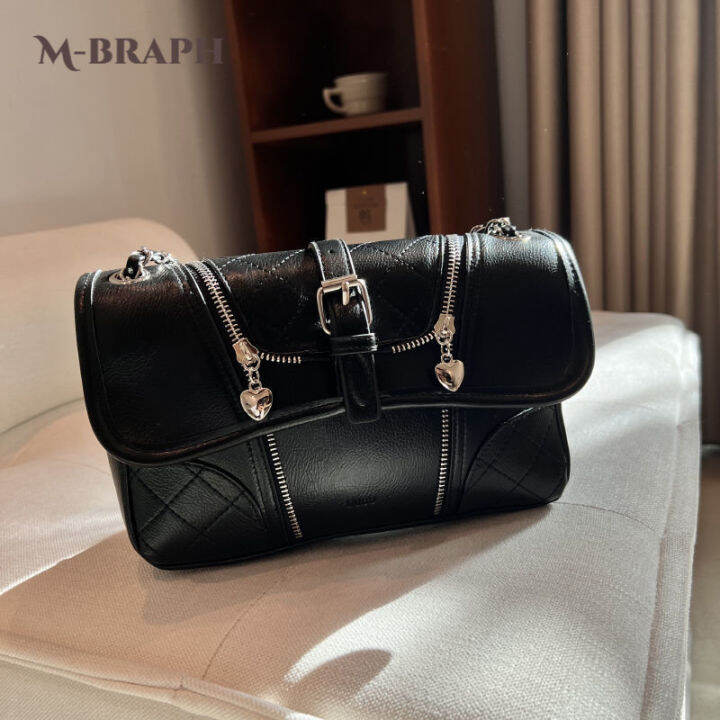 M-Braph กระเป๋าสไตล์เกาหลีสะพายไหล่กระเป๋าสะพายสำหรับผู้หญิงซิปคู่ผู้หญิง,2023ใหม่กระเป๋าแมสเซ็น ...